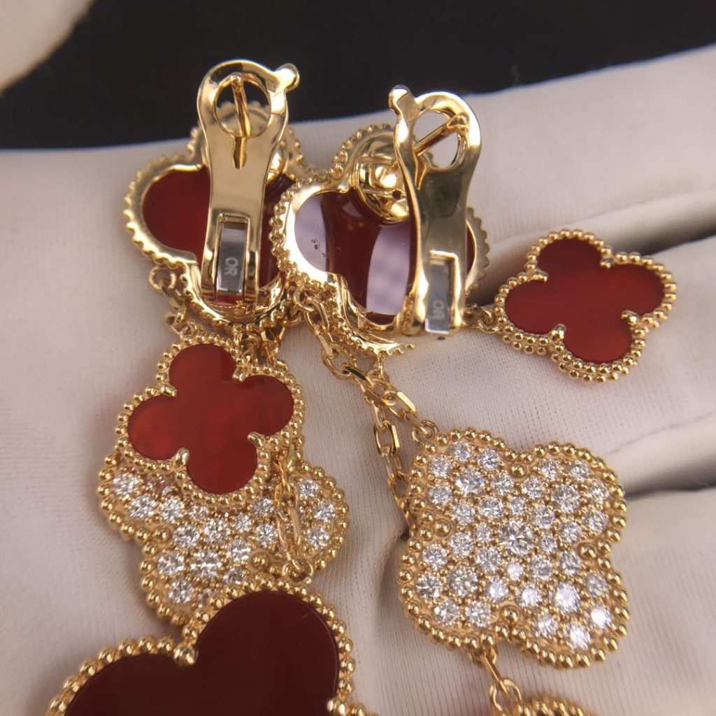 VCA Magic Alhambra Earrings With Diamonds - International Brand Replica ...