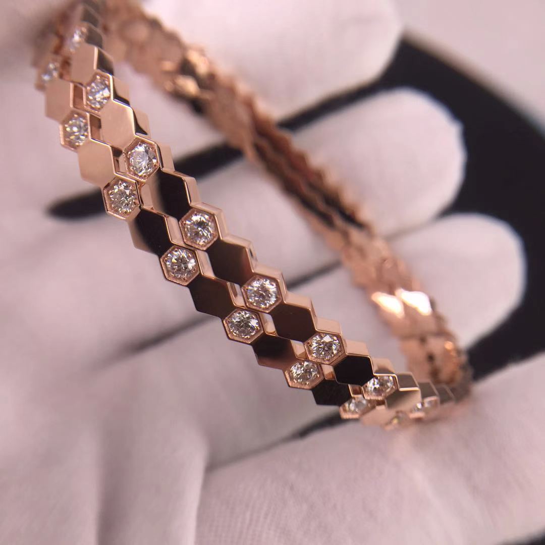 Bee My Love Half Pavé Diamond Bracelet | International Brand Replica ...